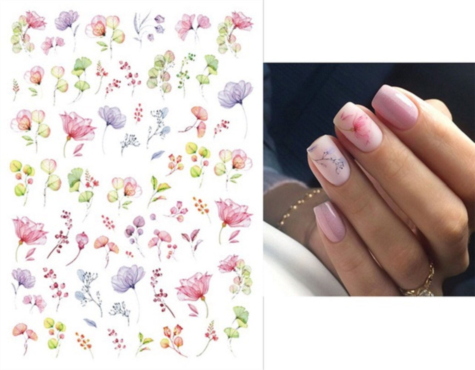 Nail Art Water Decals Stickers Transfers Spring Summer Flowers | Etsy