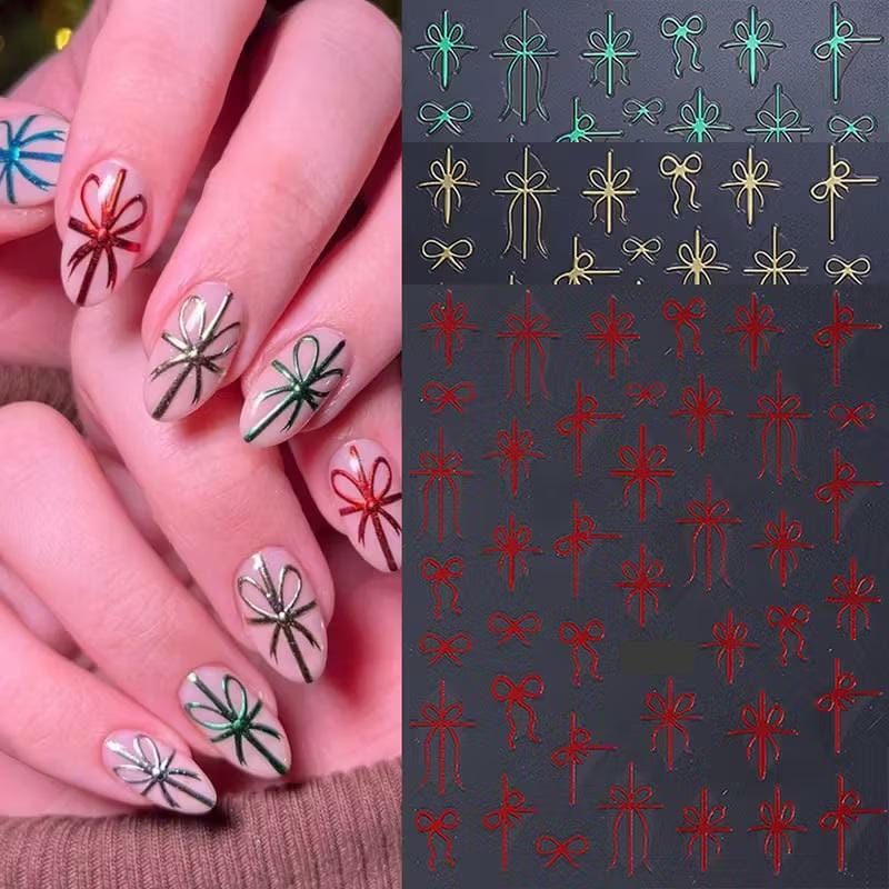 Red Christmas Nails Art - Etsy UK