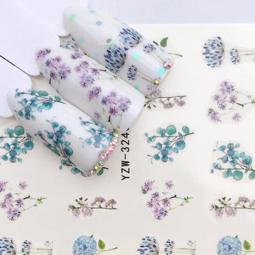 Nail Art Water Decals Stickers Transfers Spring Summer Flowers Etsy