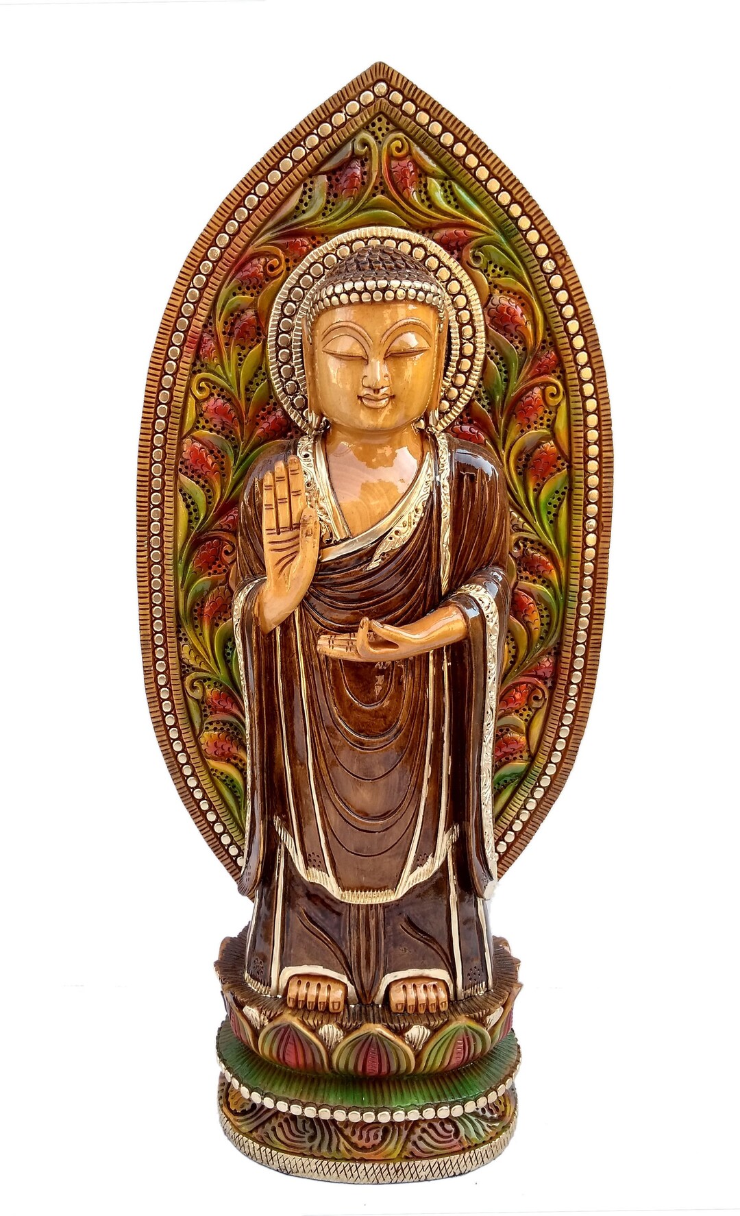 Wooden Buddha Statue, Lord Buddha Idol, Super Fine Hand Carved ...