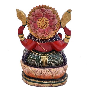 Antique Ganesha Statue Fine Wooden Multi Color/ Hand Carved/ - Etsy