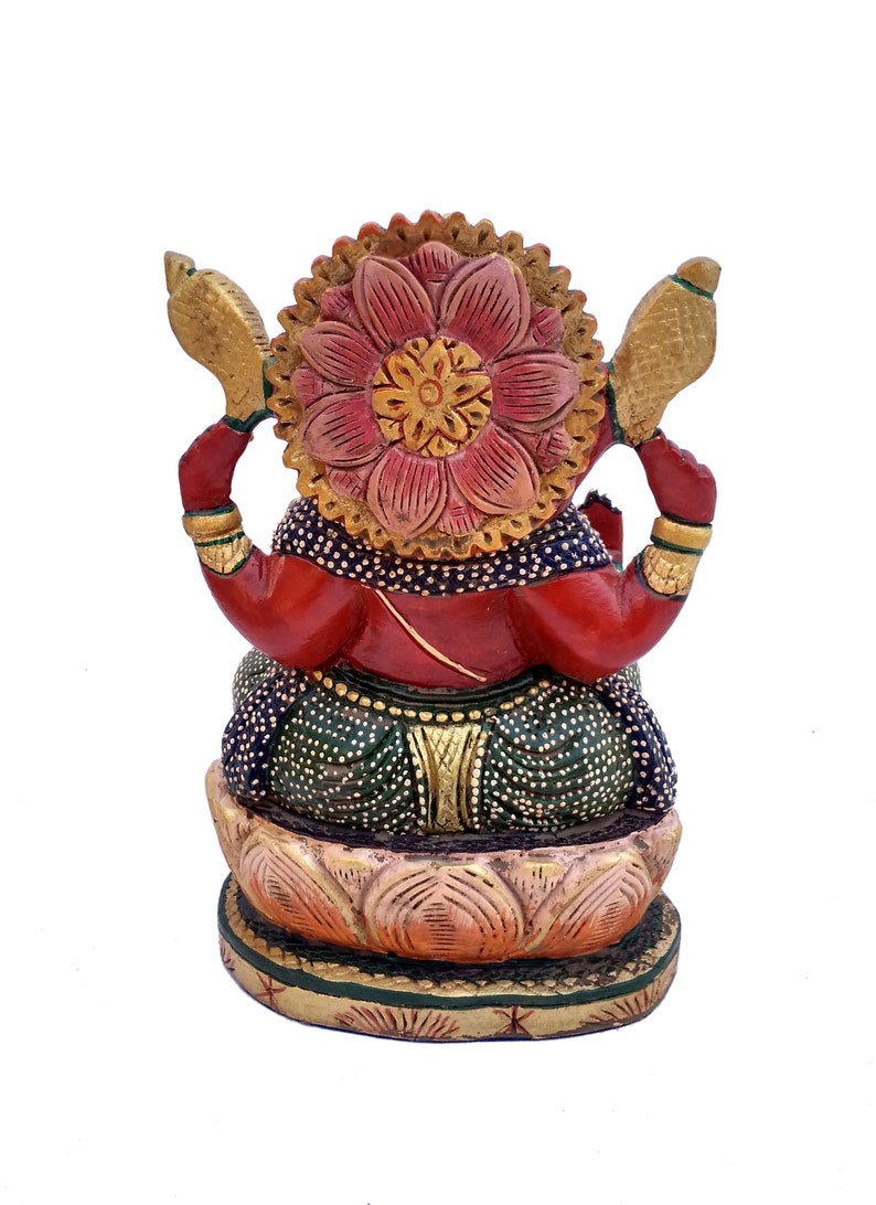 Antique Ganesha Statue Fine Wooden Multi Color/ Hand Carved/ - Etsy