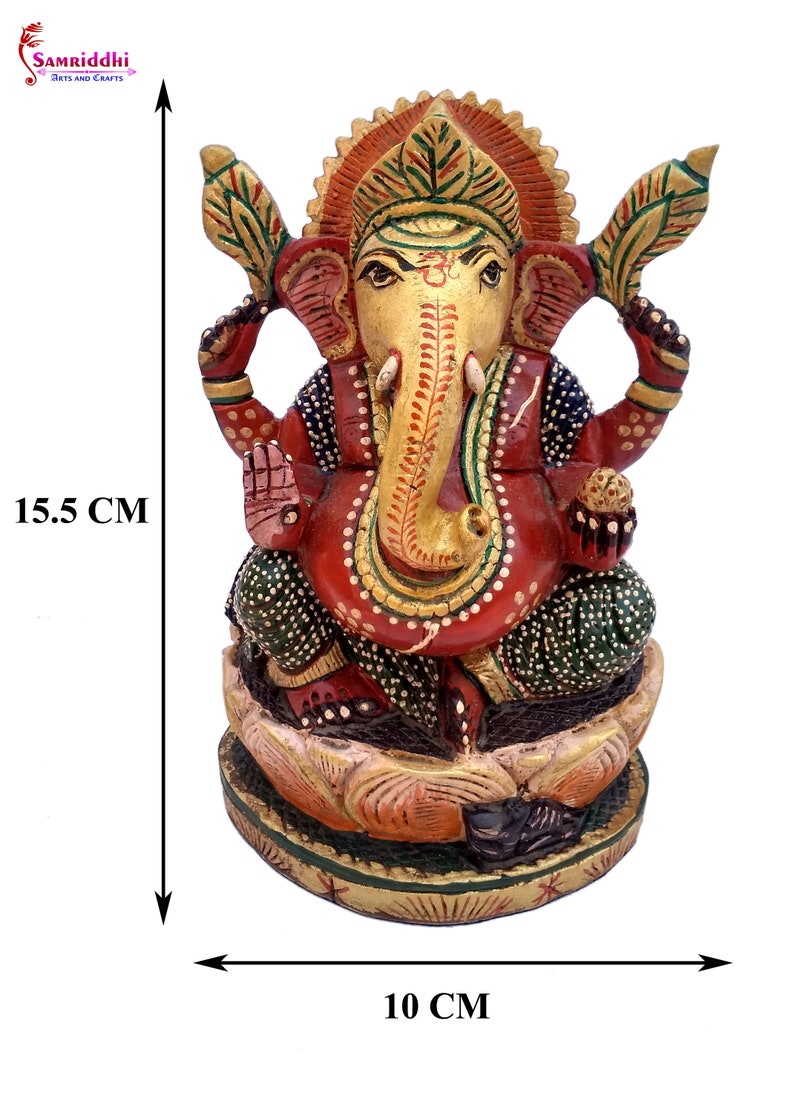 Antique Ganesha Statue Fine Wooden Multi Color/ Hand Carved/ - Etsy