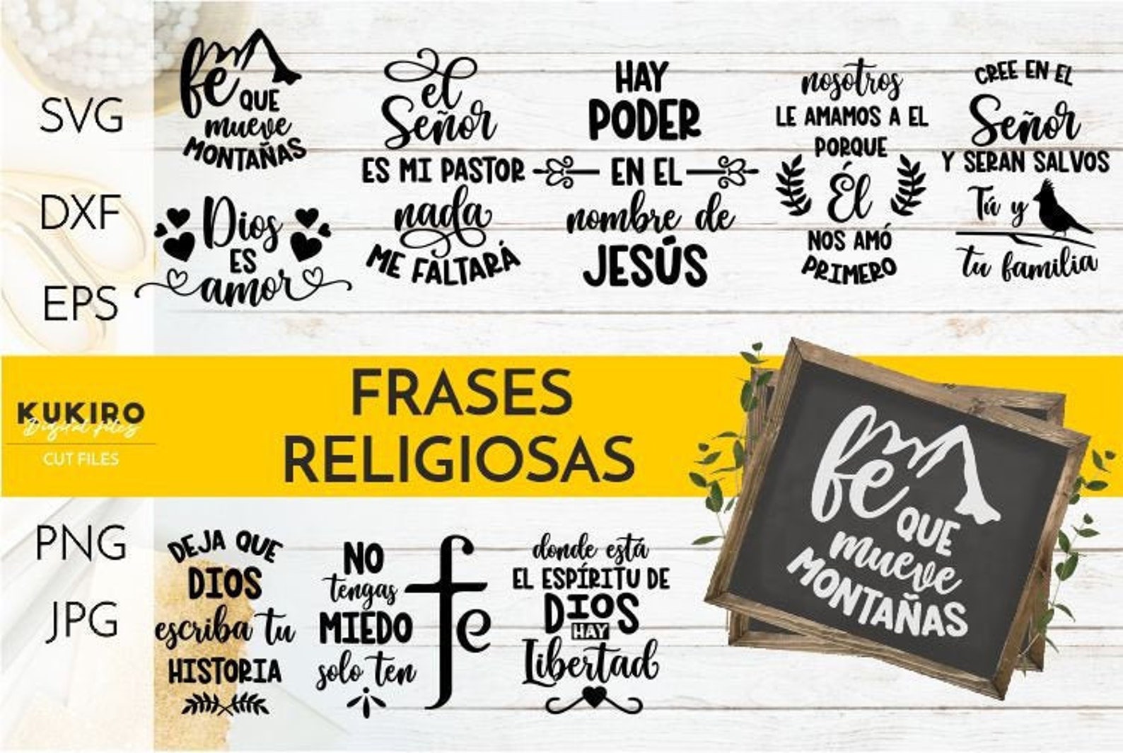 Frases religiosas SVG BUNDLE Frases bíblicas El señor | Etsy España