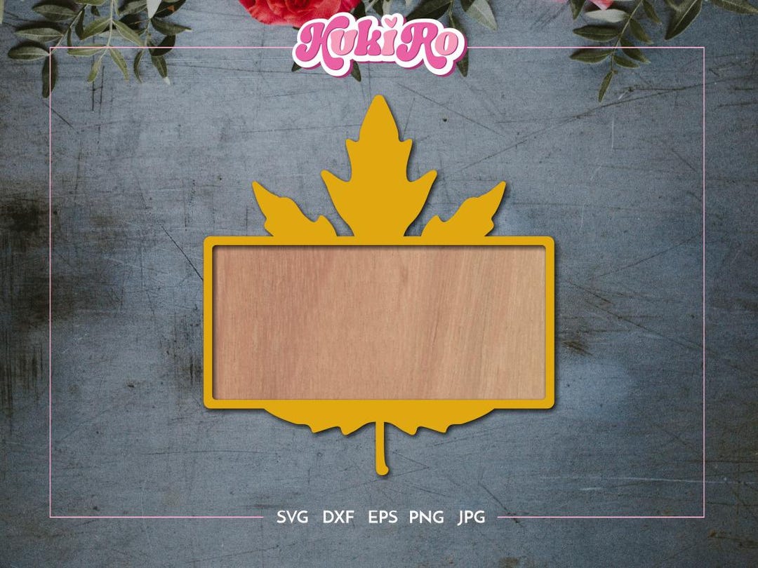 Maple Leaf Laser Cut File Personalized Fall Leaf Ornament SVG Two-layer ...