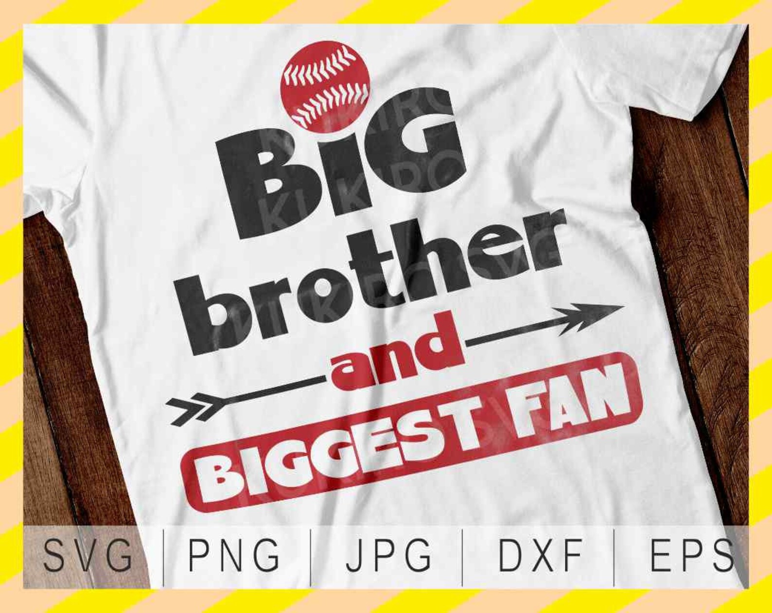 Big Brother and Biggest Fan SVG Baseball T-shirt Design - Etsy