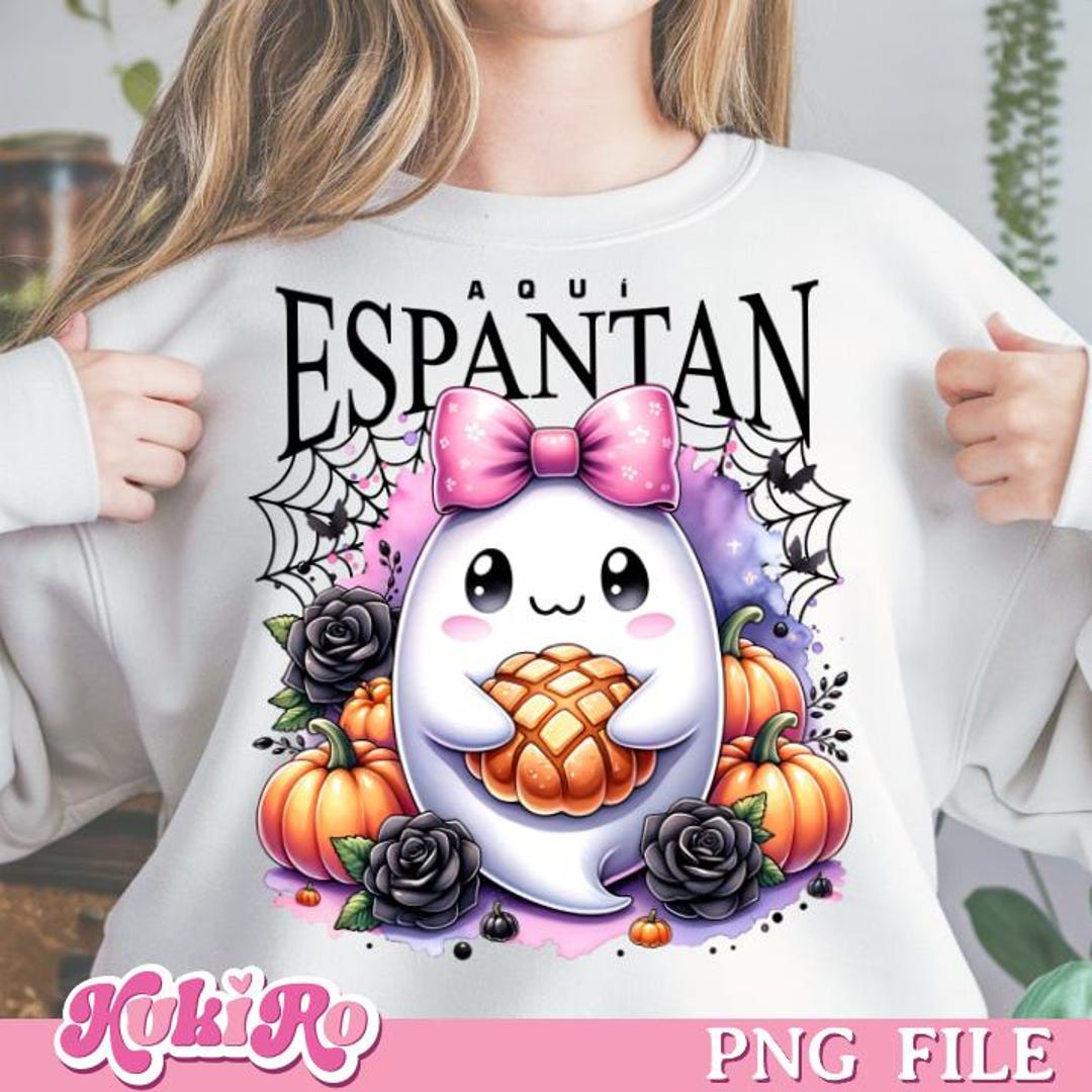 Aquí Espantan Concha Ghost PNG Mexican Halloween Sublimation Cute Ghost ...