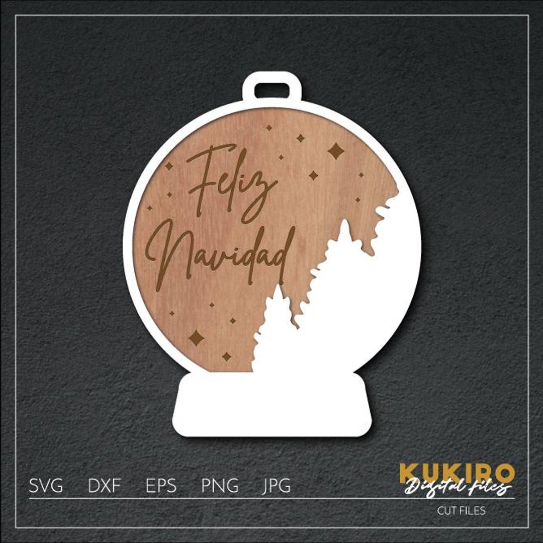 Feliz Navidad Snow Globe SVG Layered Christmas Ornament Laser Cut File ...