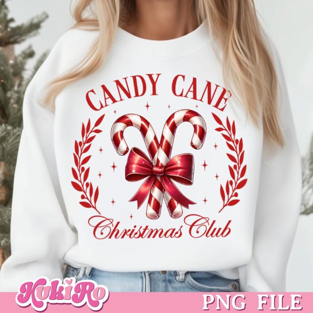 Candy Cane Christmas Club PNG Retro Candy Canes in a Bow PNG Vintage ...