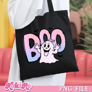 Boo Checker Pattern Ghost PNG Halloween Sublimation Cute Fall Ghost ...
