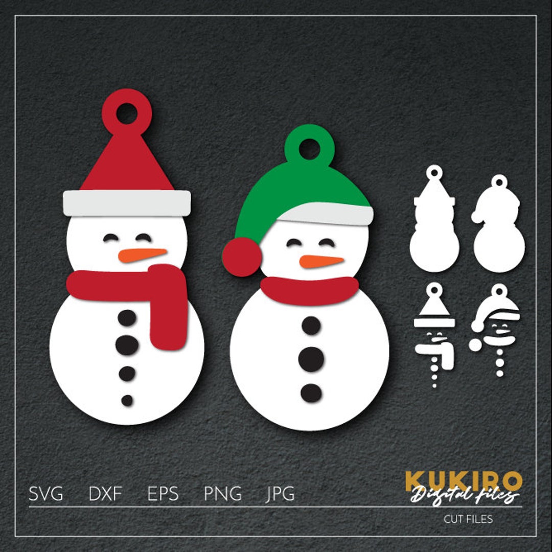 Snowman Laser Cut Files SVG Snowman Ornaments Laser Svg Layered ...