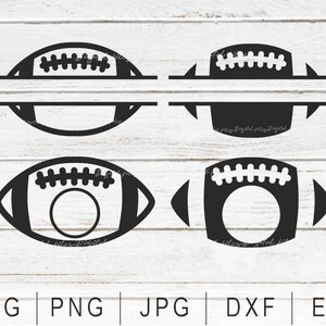 Football Split Monogram Frame SVG Football Ball Clipart Clip - Etsy