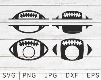 Football Split Monogram Frame SVG Football Ball Clipart Clip - Etsy
