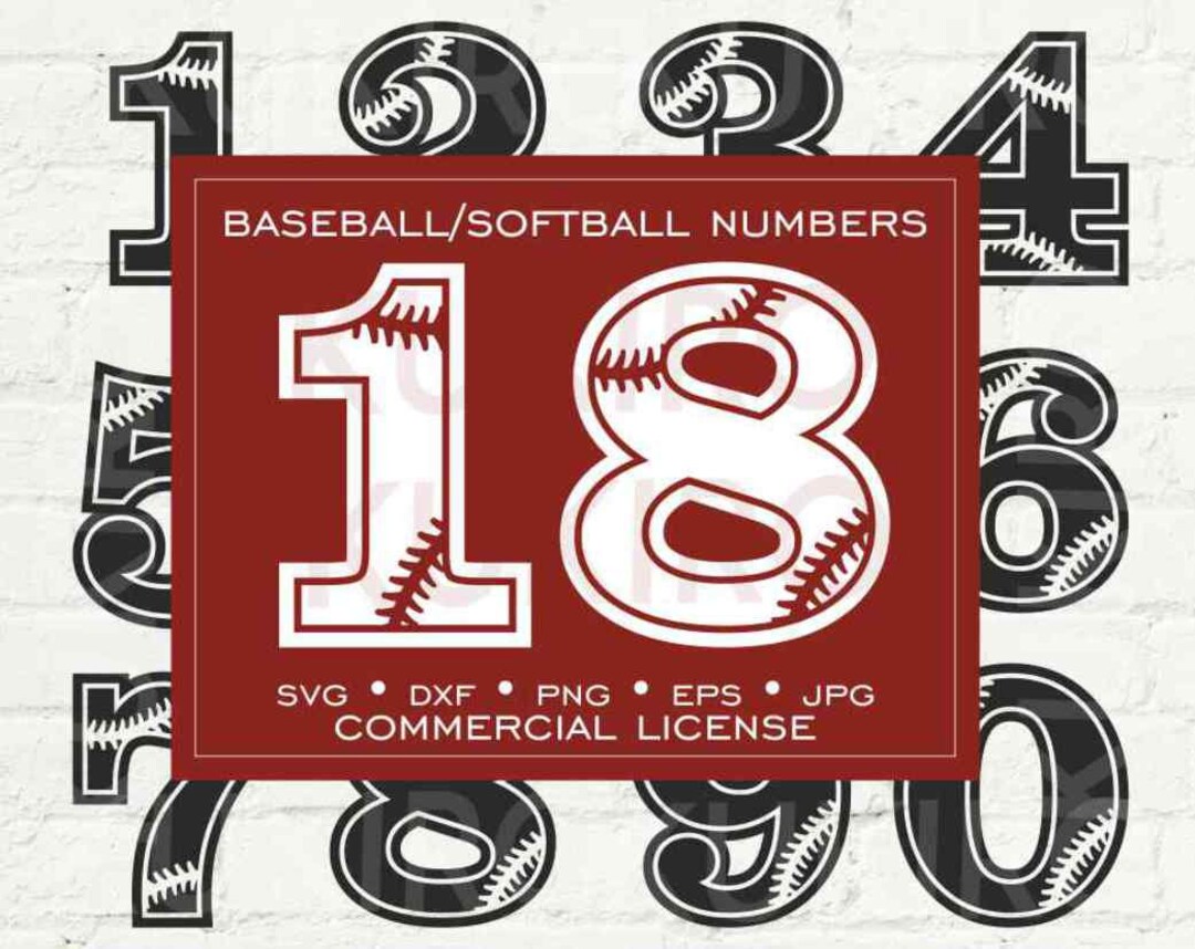 Baseball Softball SVG Numbers Sport Lace Stitches Numbers DXF Shirt ...