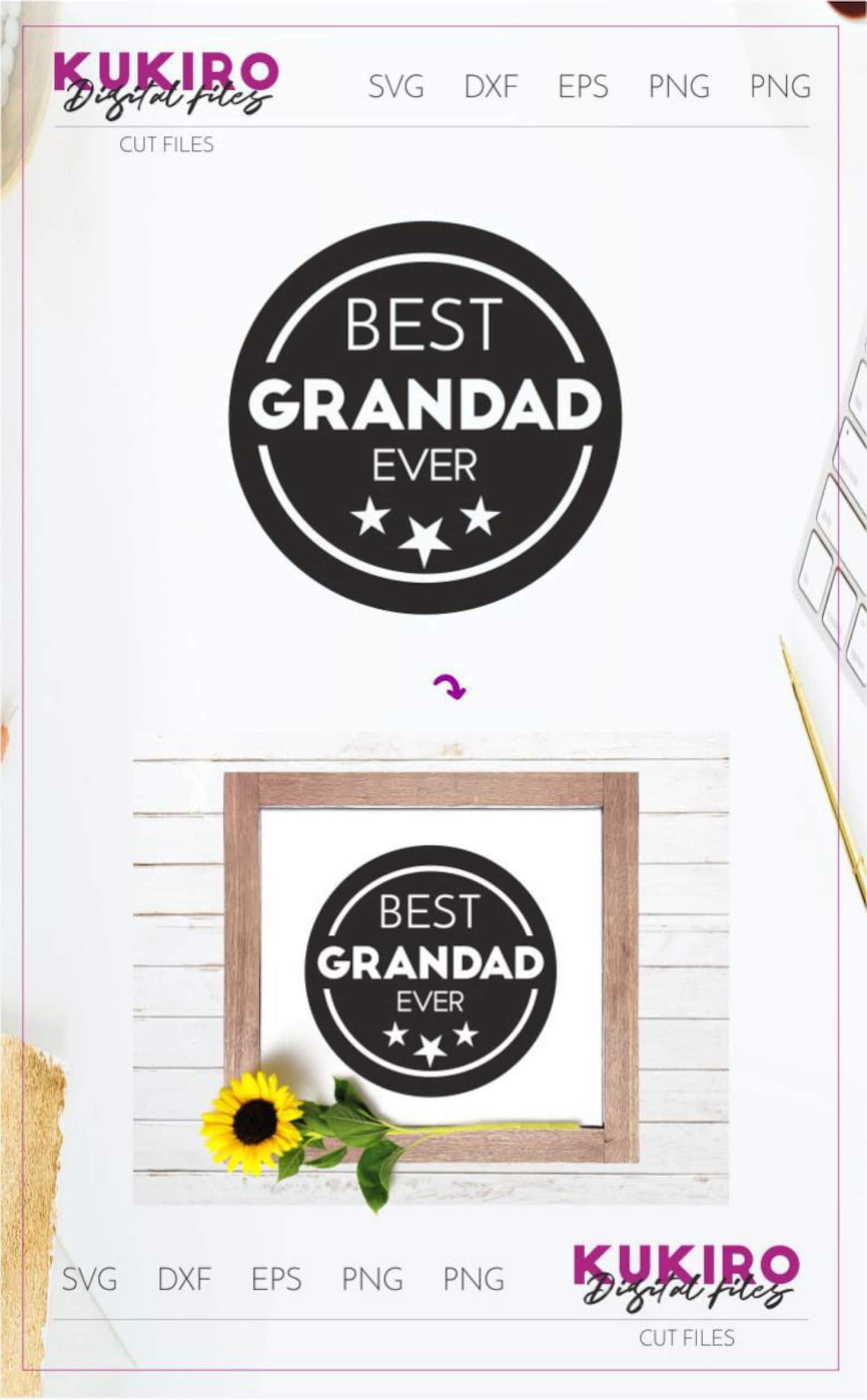 Fathers Day SVG Grandad Cut Files Best Grandad Svg Dxf Png Eps | Etsy