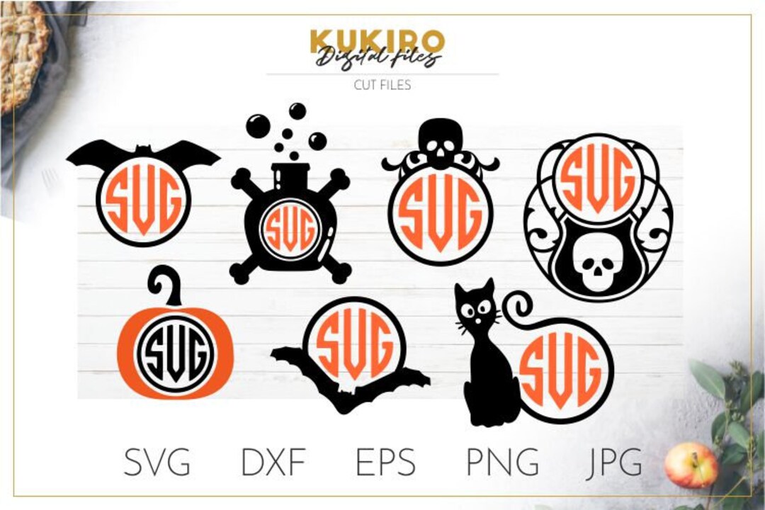 Halloween Monogram Frame SVG - Monogram Frames Bundle Svg, Skull ...