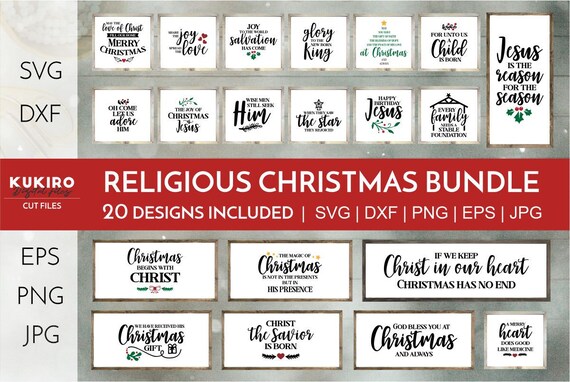 Christian Christmas Signs SVG Bundle Religious Quotes SVG - Etsy