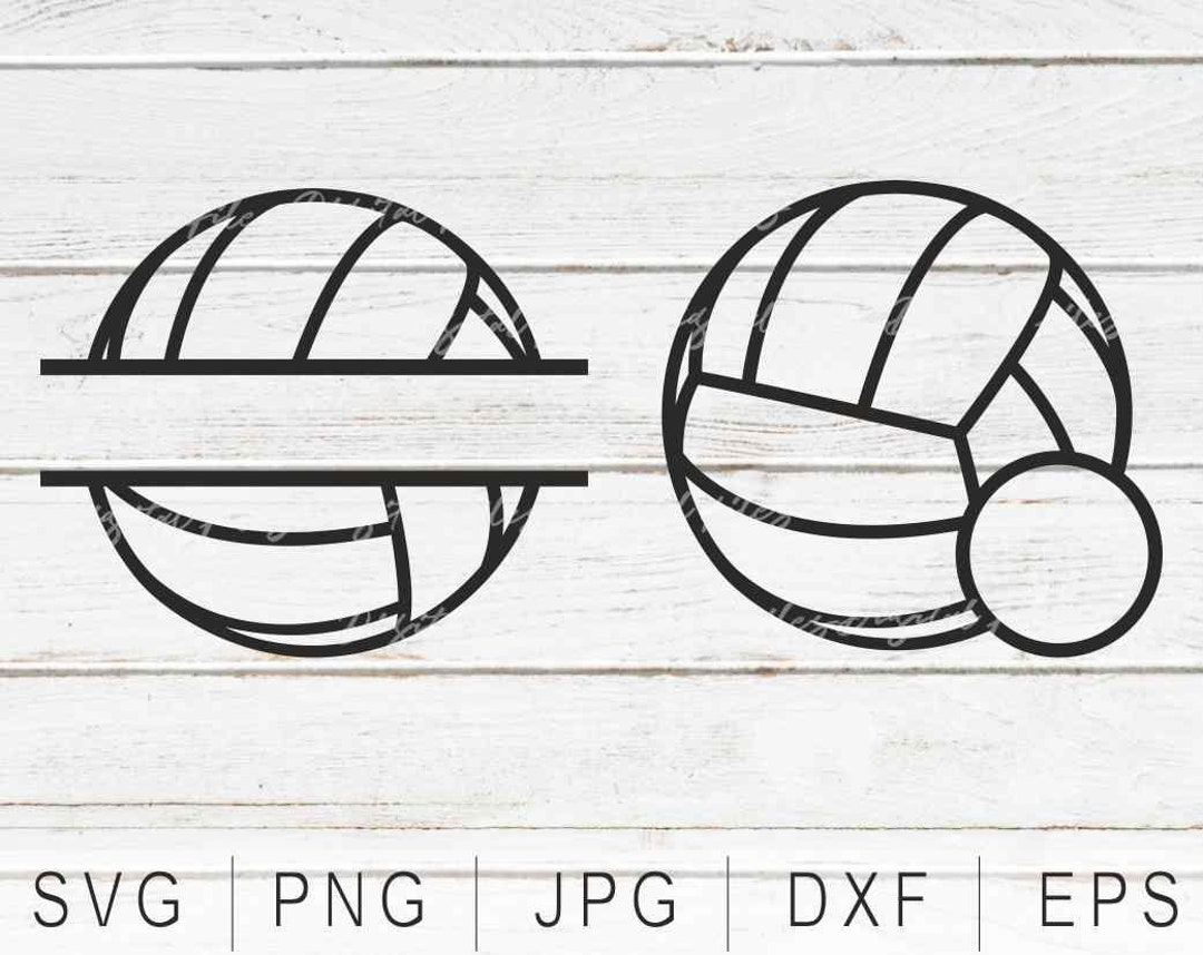 Volleyball Split Monogram Frame SVG Volleyball Ball Clipart Clip Art ...