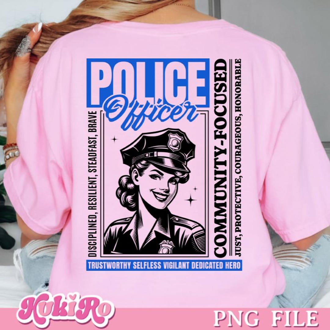 Retro Police Officer Png Police Word Art Female Officer Png Hero Brave ...