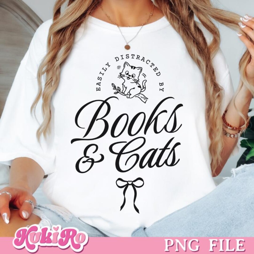 Books and Cats PNG Easily Distracted by Books and Cats Png Cat Book ...