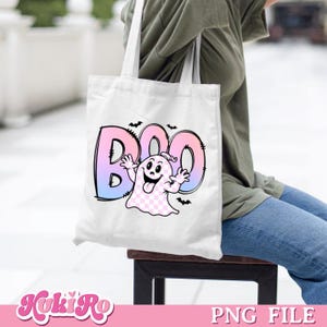 Boo Checker Pattern Ghost PNG Halloween Sublimation Cute Fall Ghost ...