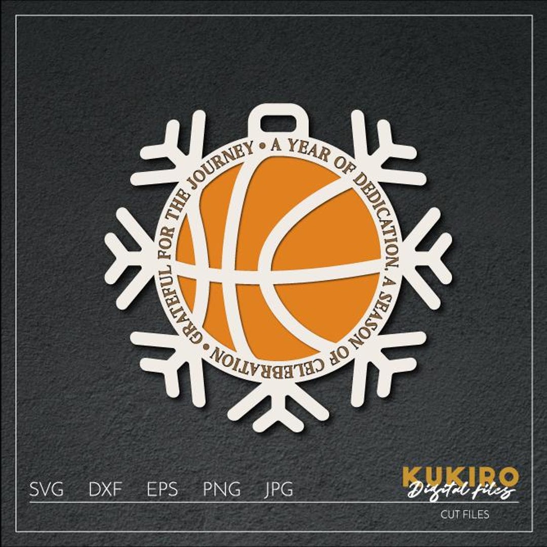 Basketball Snowflake Ornament SVG Layered Christmas Laser Cut File DIY ...