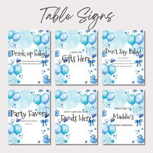 Blue Watercolor Baby Shower, 30 Mega Pack Printable Games, Boy Baby ...