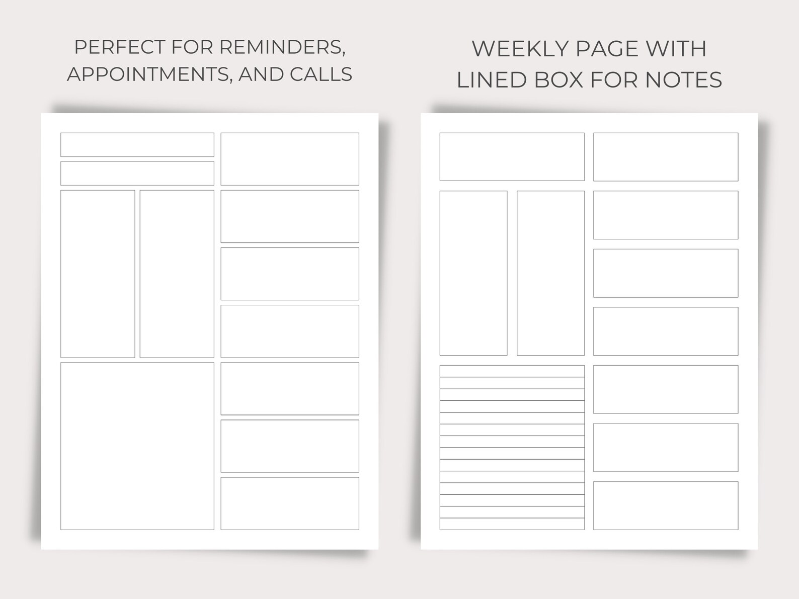 Planner Inserts, 10 Blank Templates, Editable, Printable, Digital - Etsy