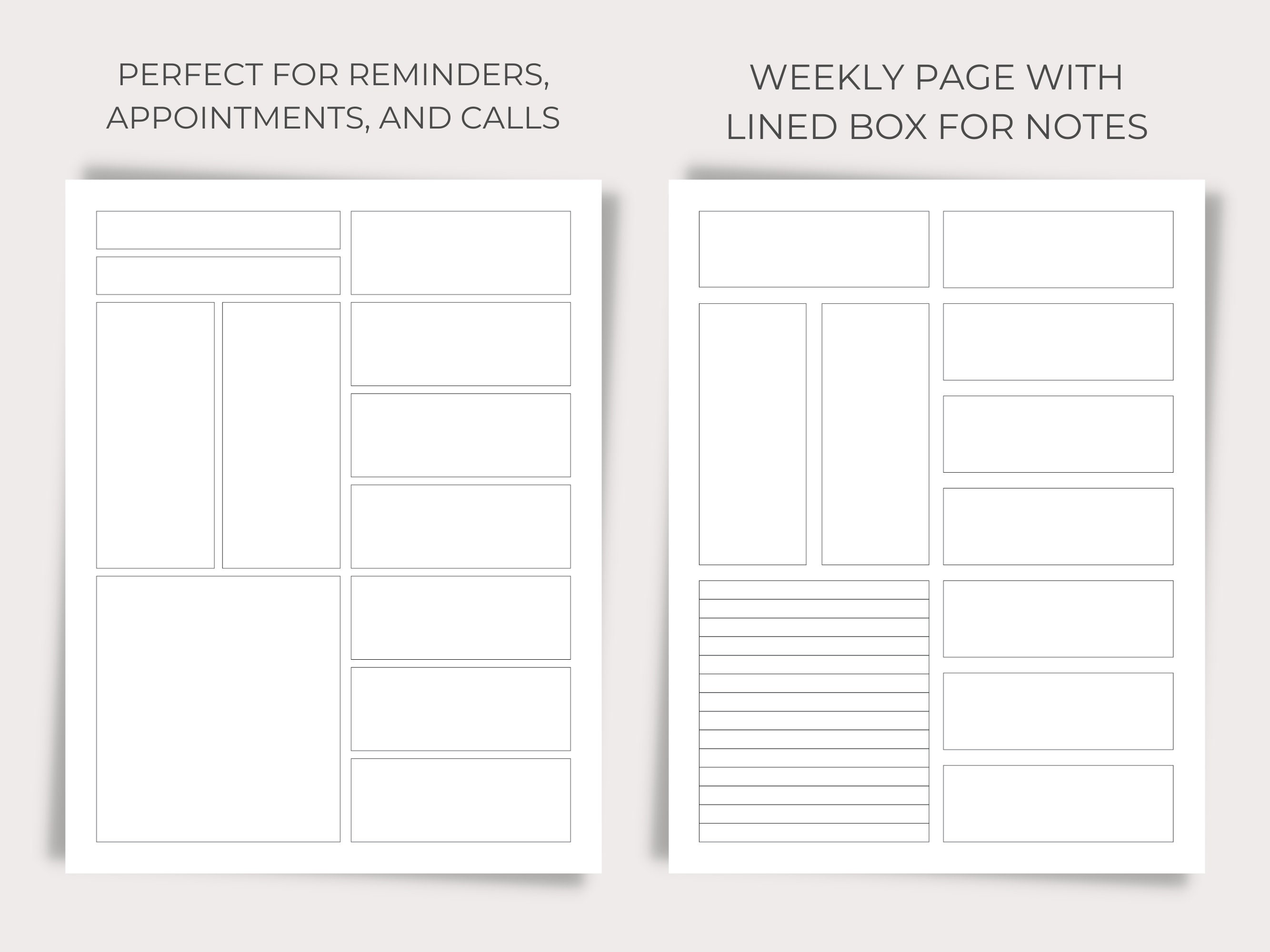 Planner Inserts, 10 Blank Templates, Editable, Printable, Digital - Etsy