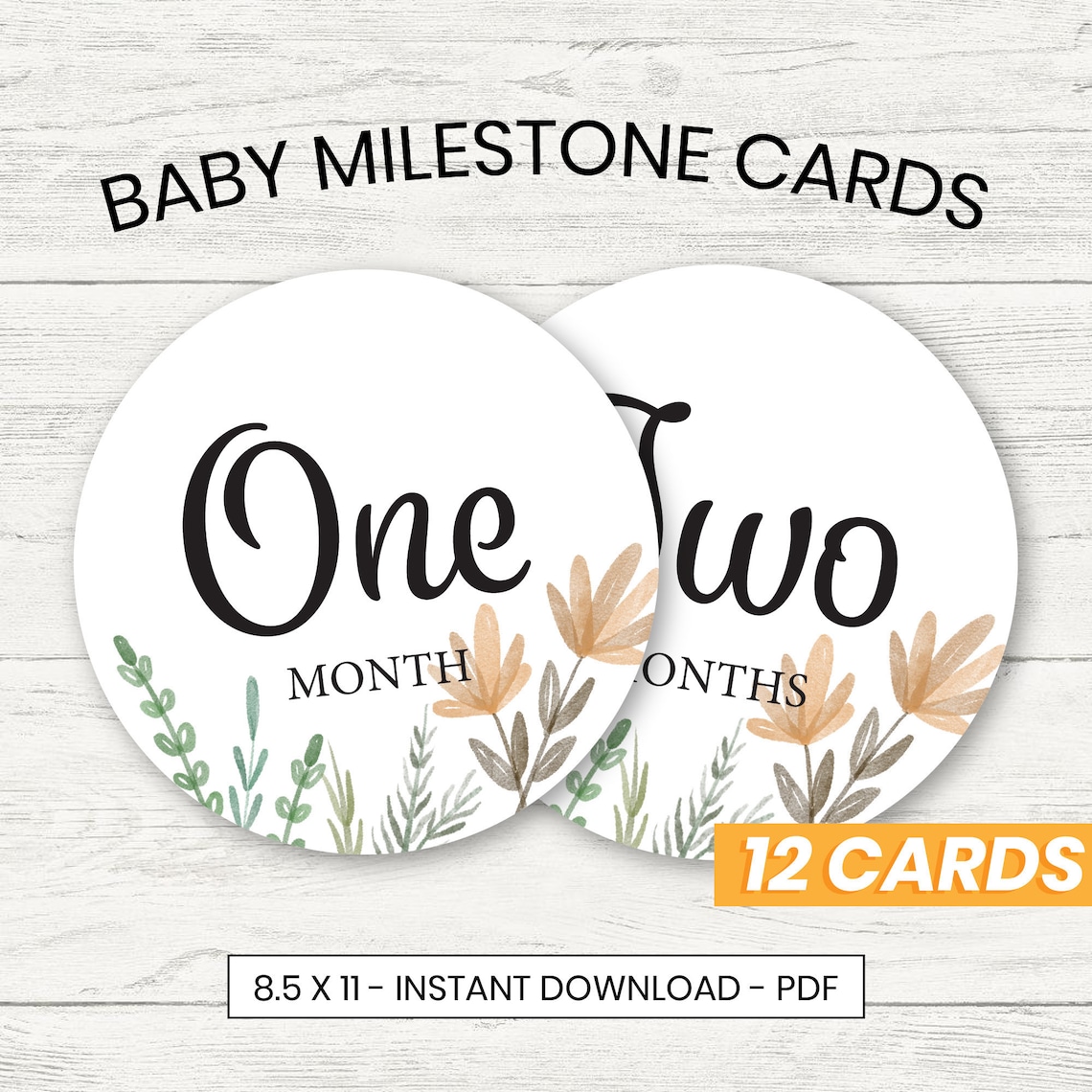Baby Milestone Cards Printable 12-month Set, Feeling Autumn - Etsy