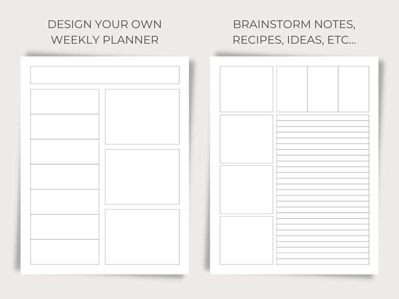 Planner Inserts, 10 Blank Templates, Editable, Printable, Digital - Etsy