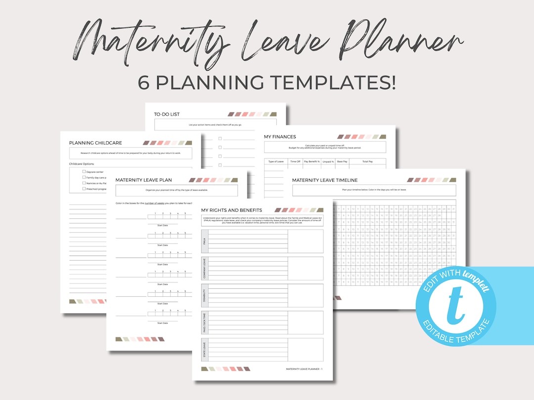 Maternity Leave Planner Bundle, Essential Organizer With 6 Planning ...