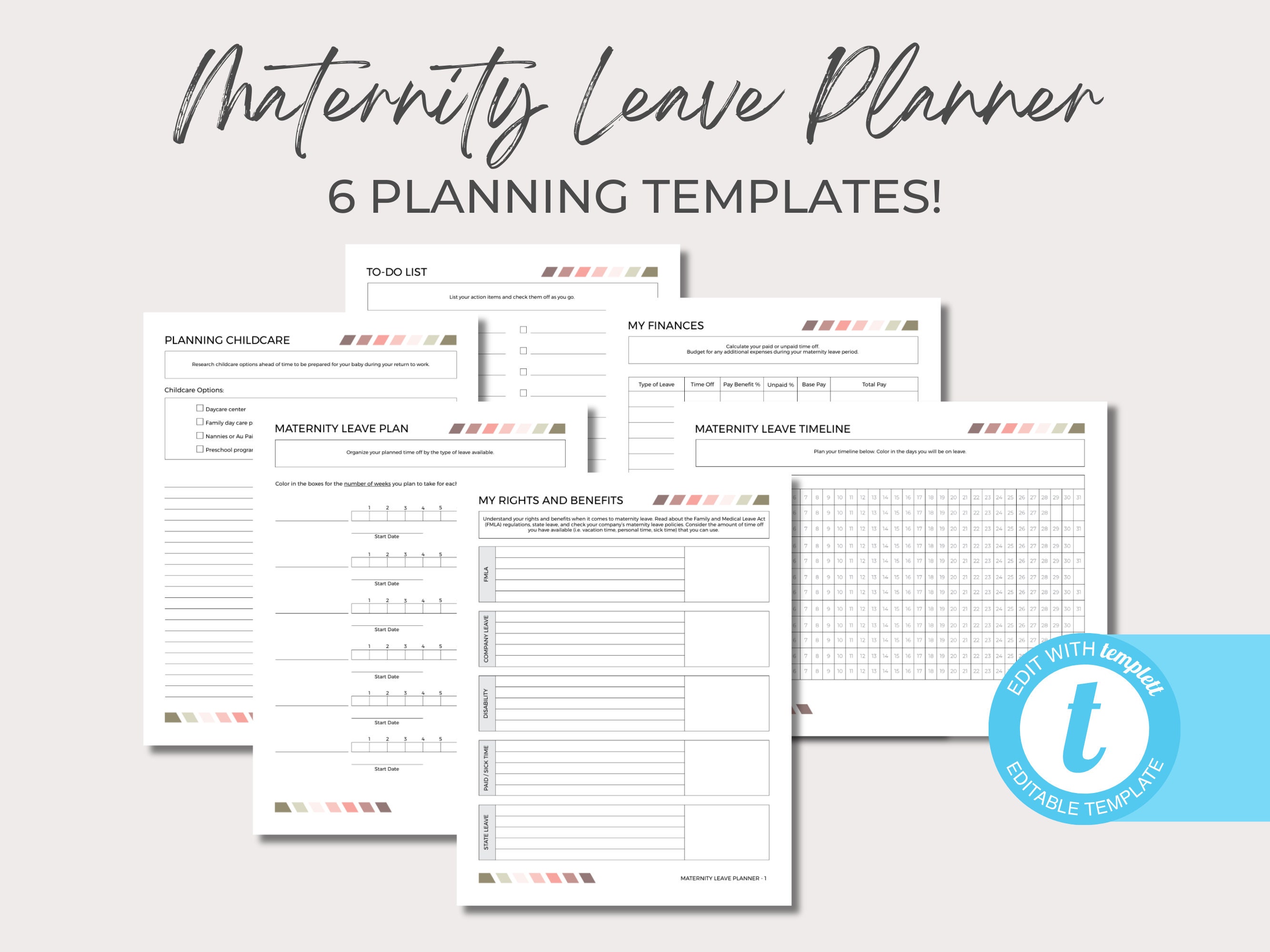 Maternity Leave Planner Bundle, Essential Organizer With 6 Planning ...
