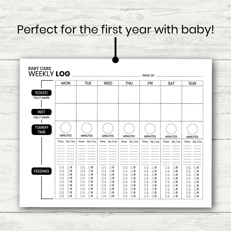 Baby Care Weekly Log, Newborn Care, Undated - Etsy