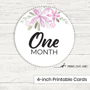 Baby Milestone Cards Printable 12-month Set, Pink Florals - Etsy
