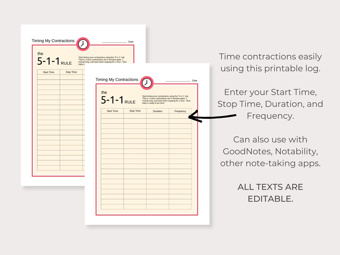 Easy-to-use Contractions Tracking Tool for Expectant Mothers, Pregnancy ...