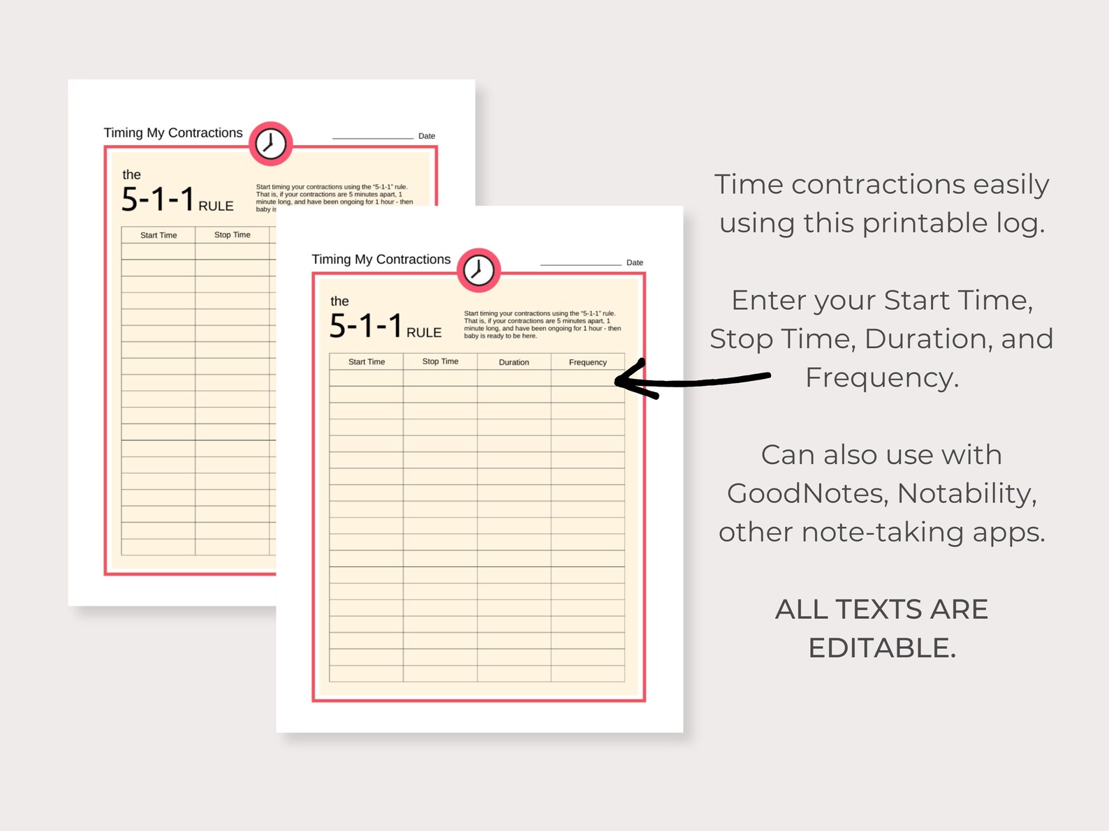 Easy-to-use Contractions Tracking Tool for Expectant Mothers, Pregnancy ...