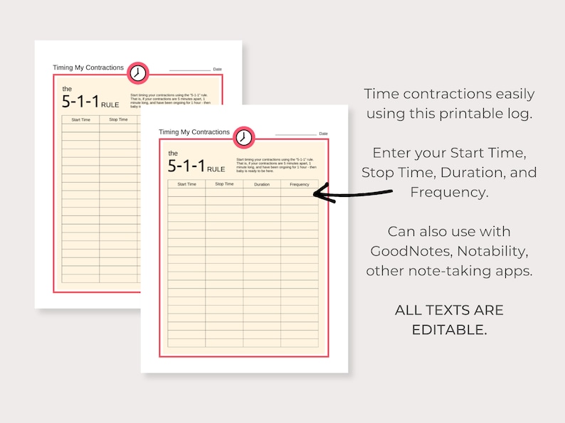 Easy-to-use Contractions Tracking Tool for Expectant Mothers, Pregnancy ...