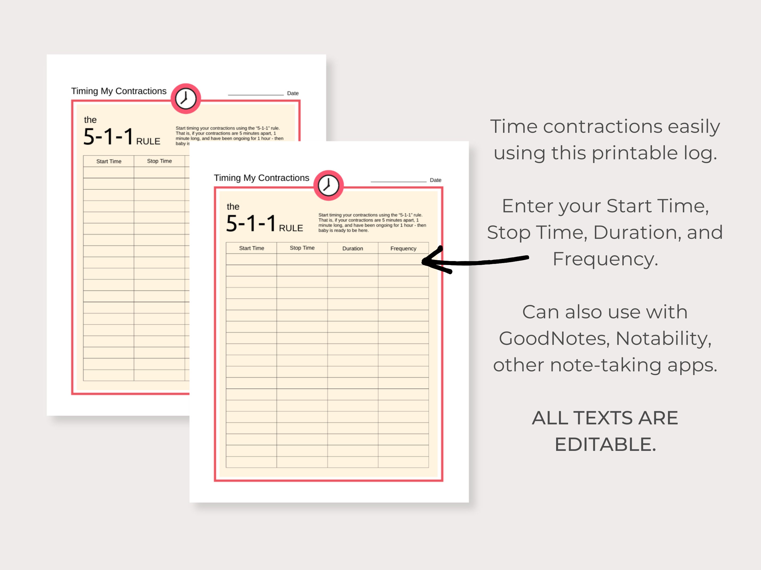 Easy-to-use Contractions Tracking Tool for Expectant Mothers, Pregnancy ...