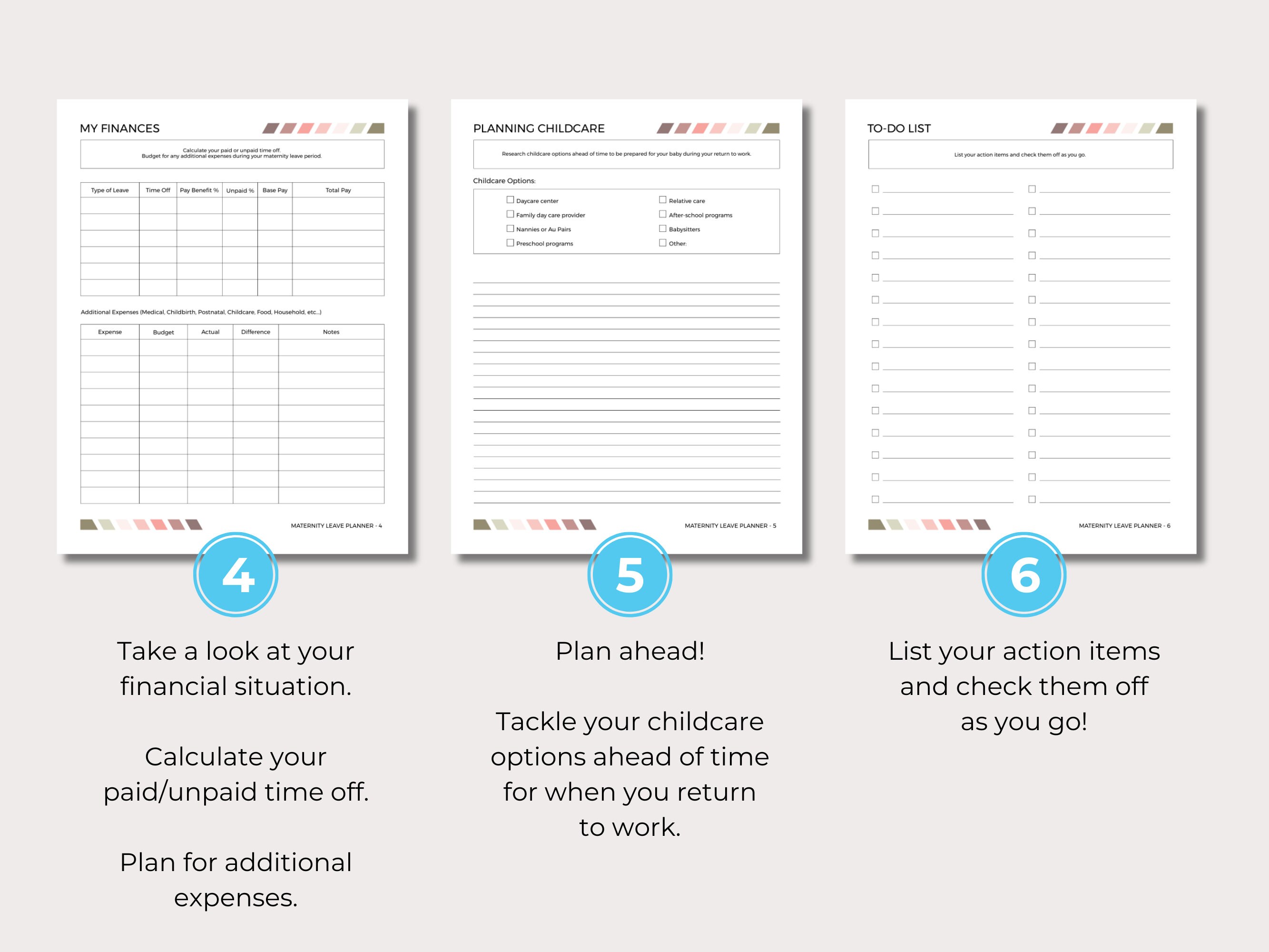 Maternity Leave Planner Bundle, Essential Organizer With 6 Planning ...