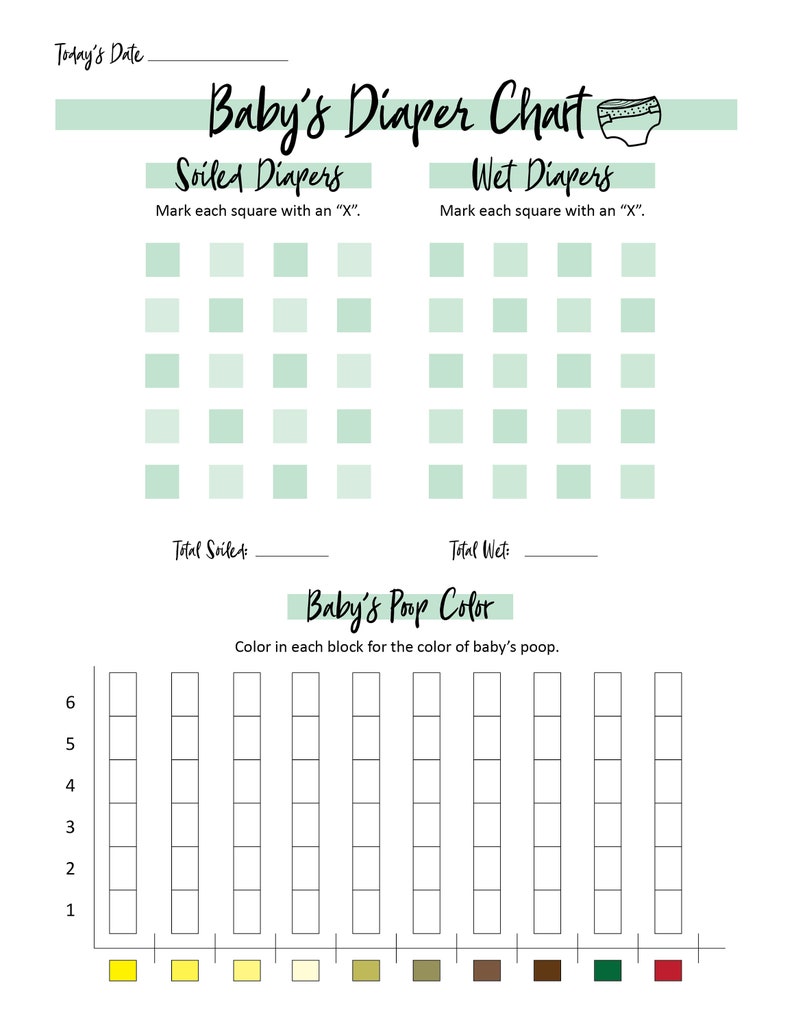Printable Newborn Diaper Tracker, Daily Infant Nappy Log, Easy ...