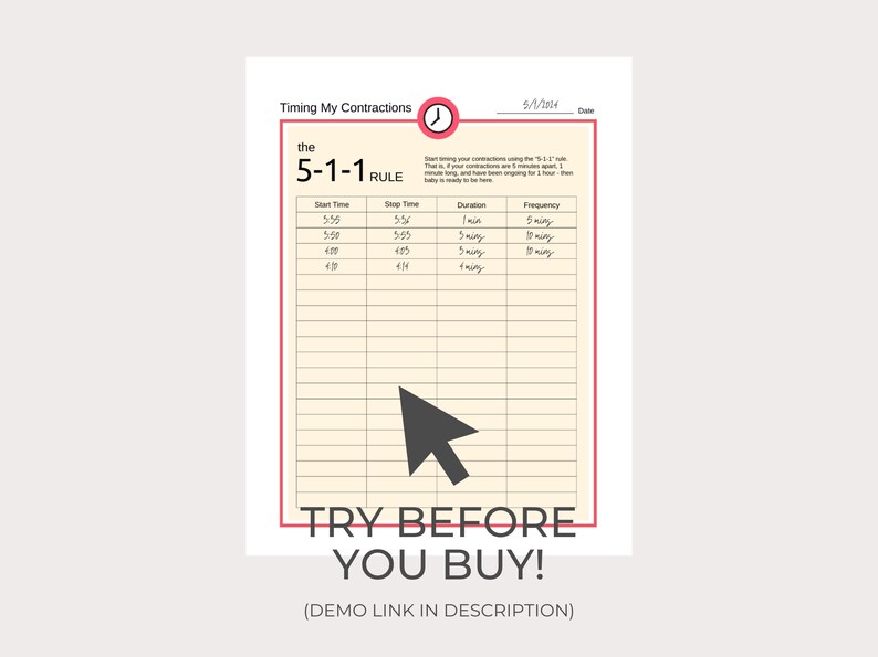 Easy-to-use Contractions Tracking Tool for Expectant Mothers, Pregnancy ...