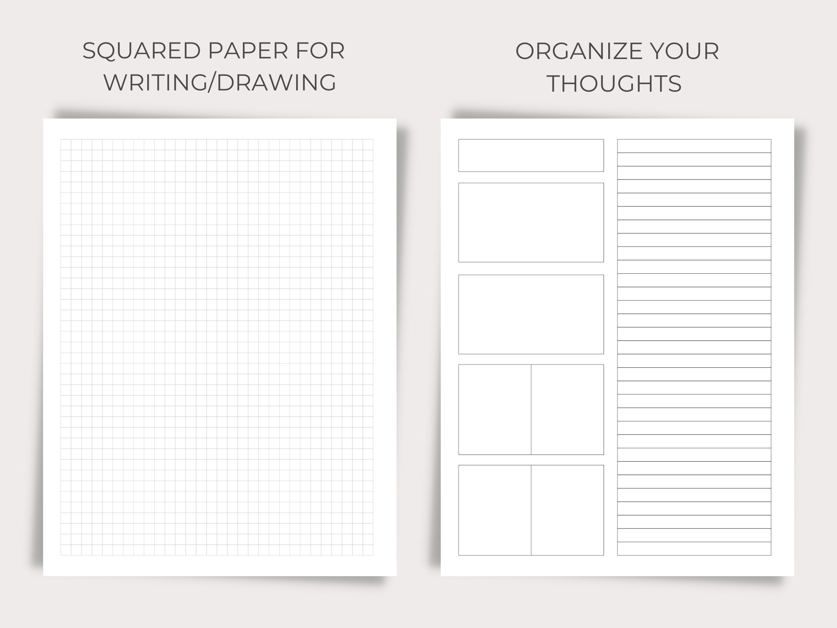 Planner Inserts, 10 Blank Templates, Editable, Printable, Digital - Etsy