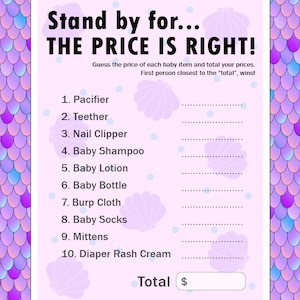 Baby Shower Games, Mermaid, Mermaid Theme, Instant Printable, Unlimited ...