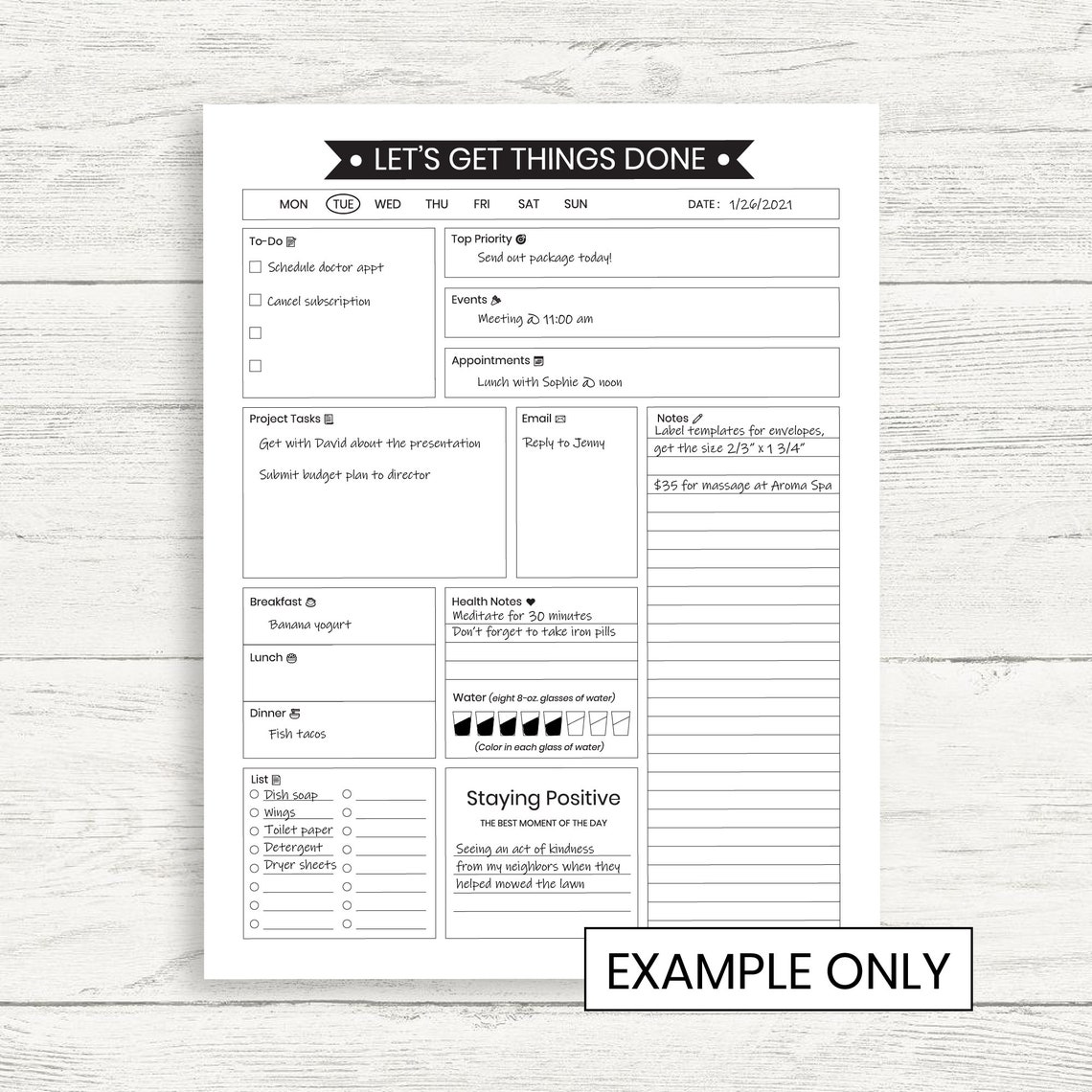 Let's Get Things Done, Daily Planner, Printable - Etsy