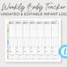 Weekly Baby Tracker Log, Editable Template, Digital File - Etsy