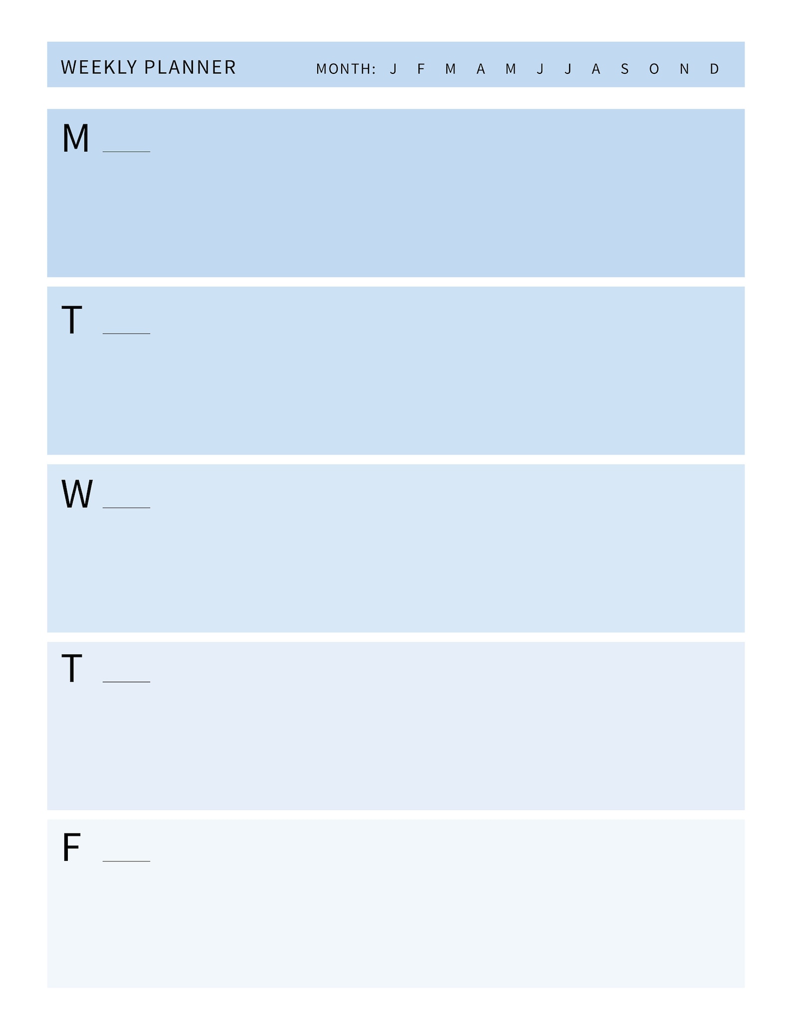 Weekly Planner Blue Printable Planner 2 Pages | Etsy