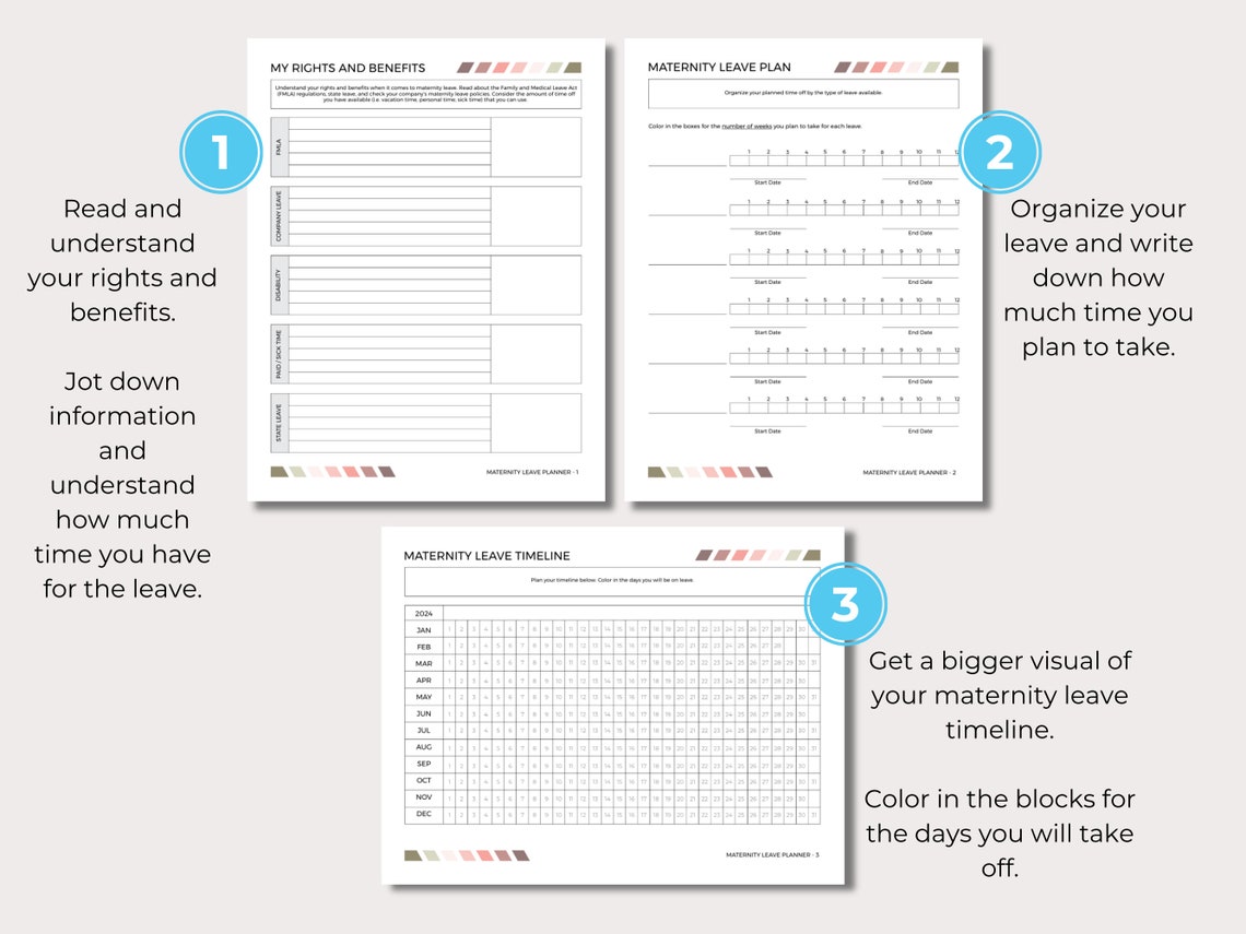 Maternity Leave Planner Bundle, Essential Organizer With 6 Planning ...
