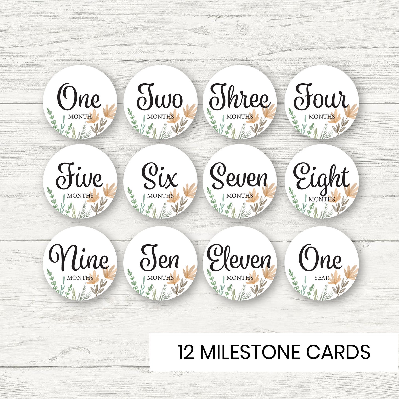Baby Milestone Cards Printable 12-month Set, Feeling Autumn - Etsy