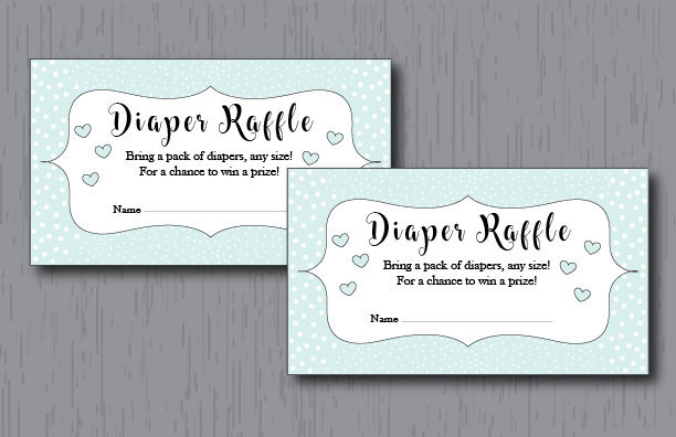 Diaper Raffle Tickets, Blue, Baby Boy, Fancy and Elegant, Instant ...